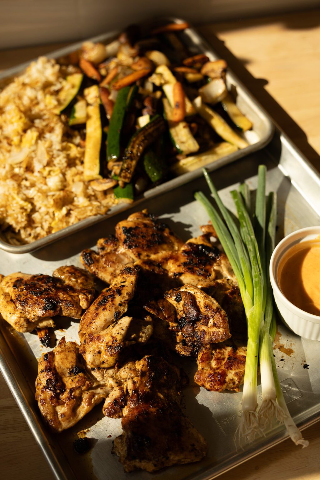 Chicken Teppanyaki on the blackstone - stokedathome.com